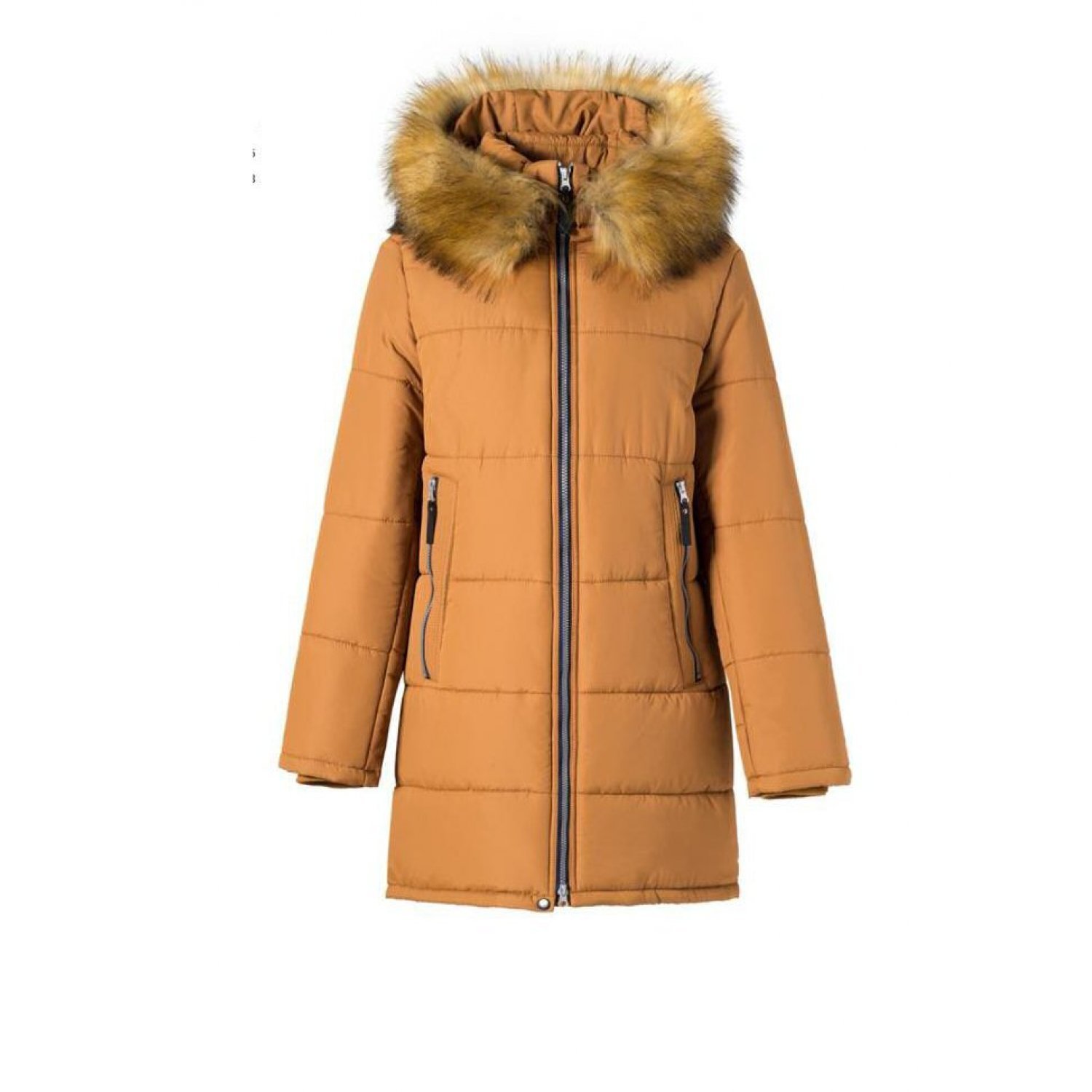 Geaca dama XXL lunga din fas galben mustar Ivonem - JojoFashion.ro