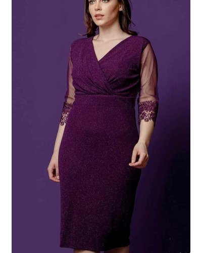 Rochie XXL de seara din paiete burgundy Elif