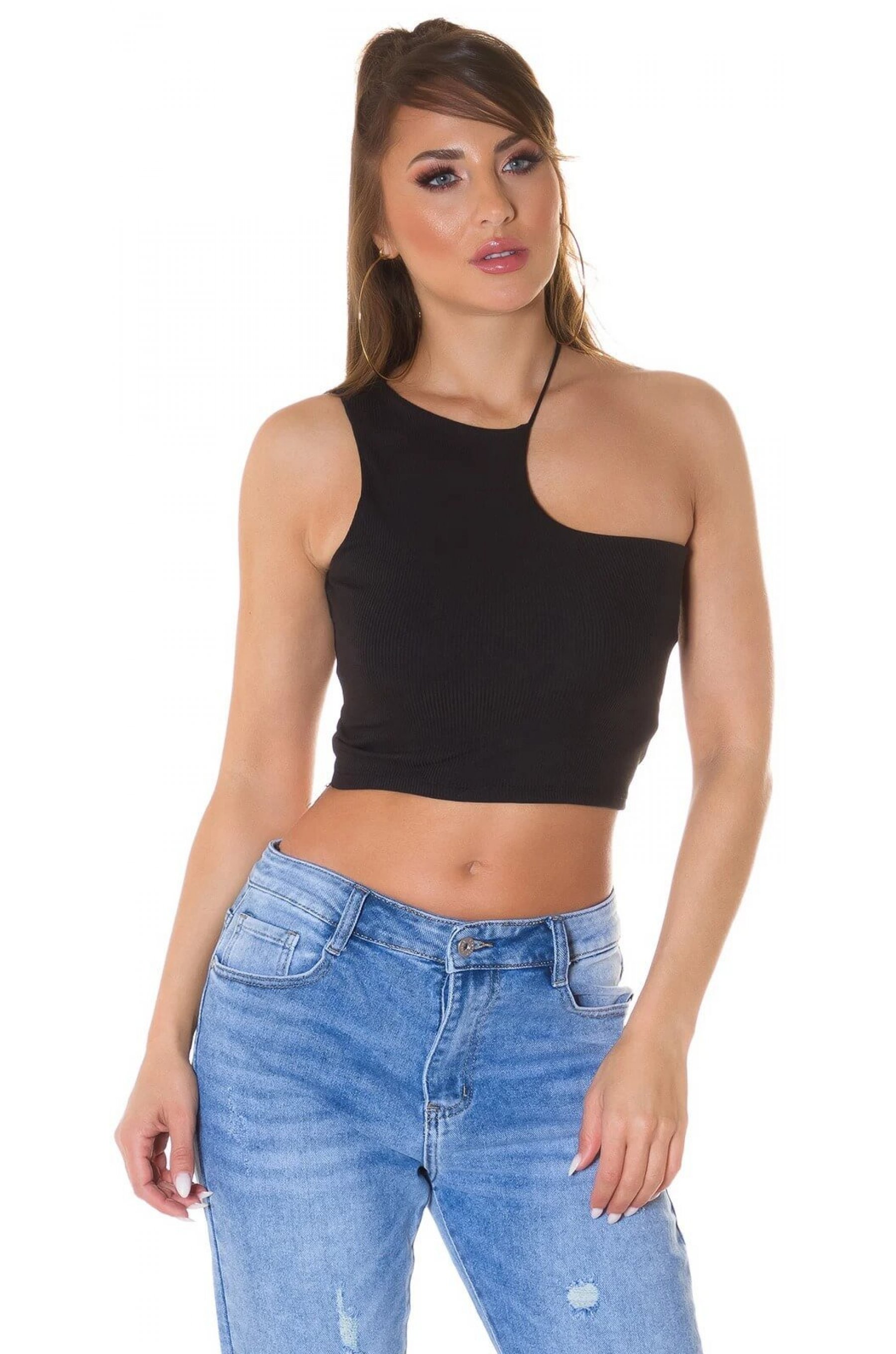 Crop top dama negru Mabel - JojoFashion.ro