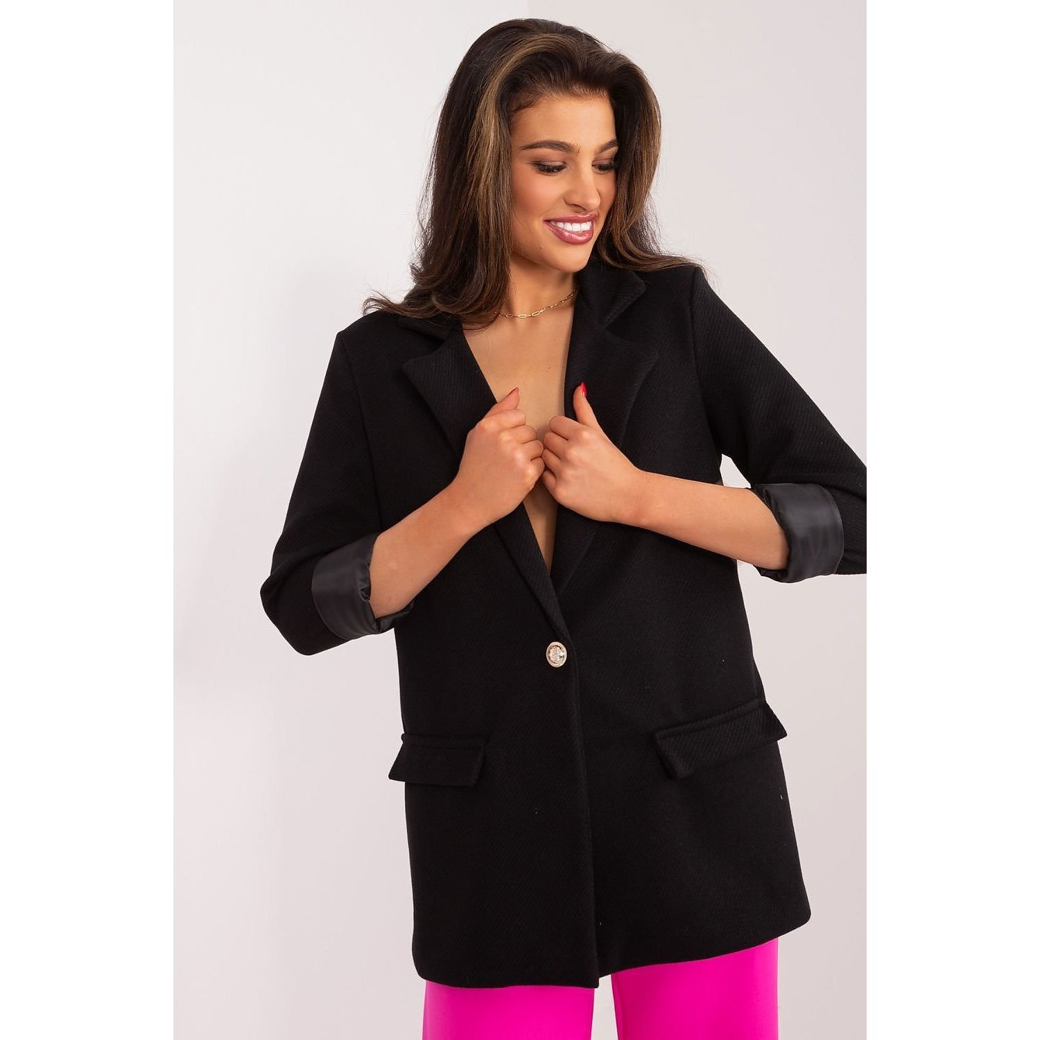 Sacou dama elegant, clasic, negru, Briseida - JojoFashion.ro