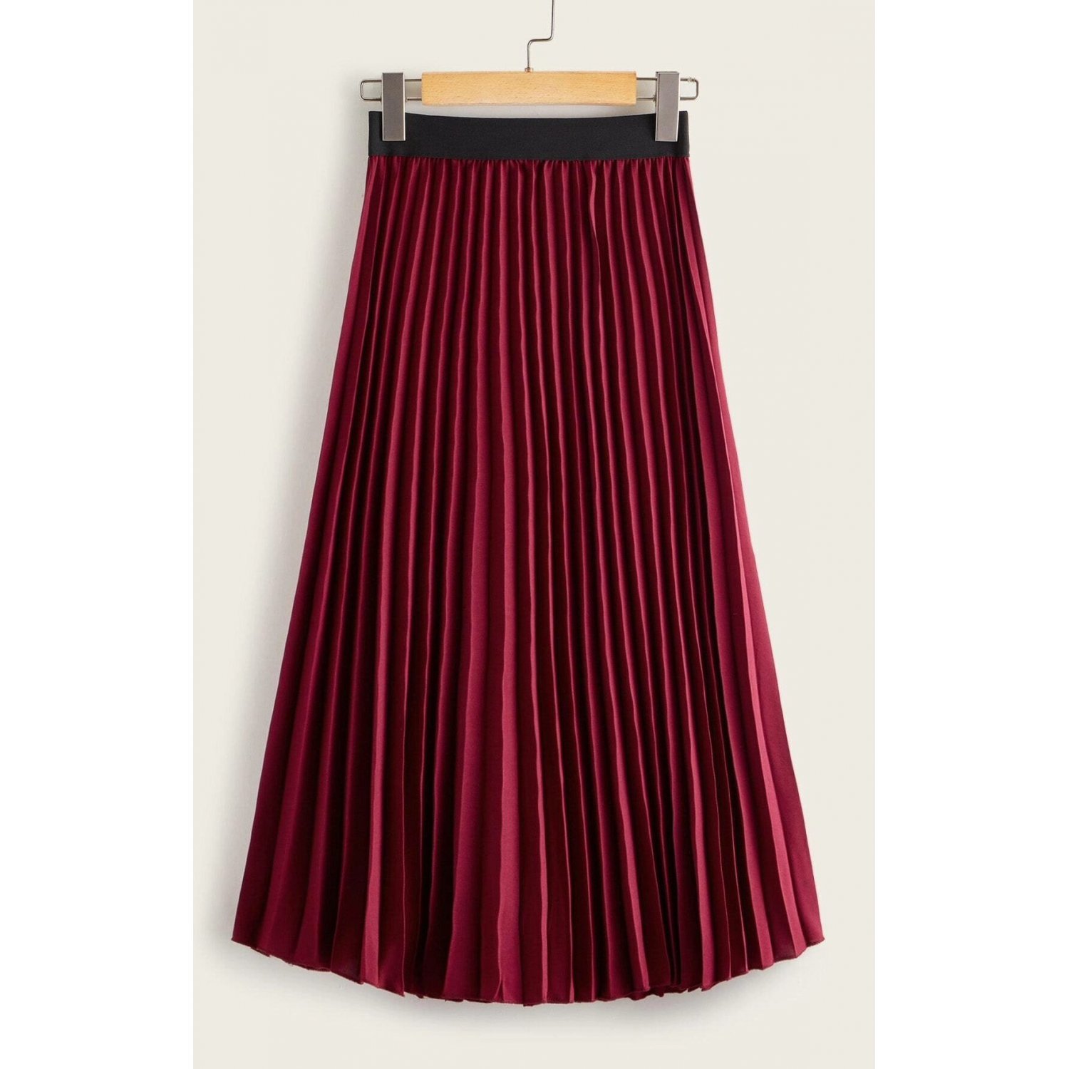 Fusta plisata lunga, burgundy, eleganta, DarinkaLong - JojoFashion.ro