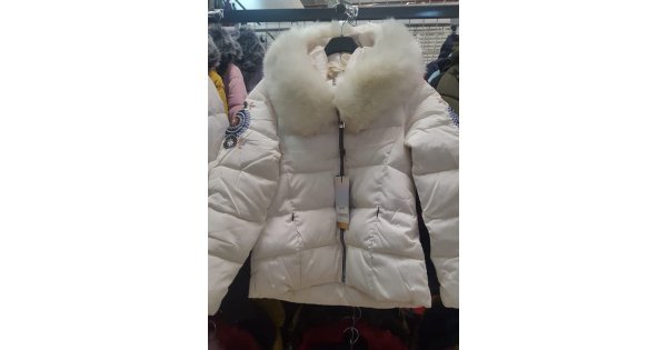 Geaca de dama alba cu gluga si blanita eco Siempre - JojoFashion.ro