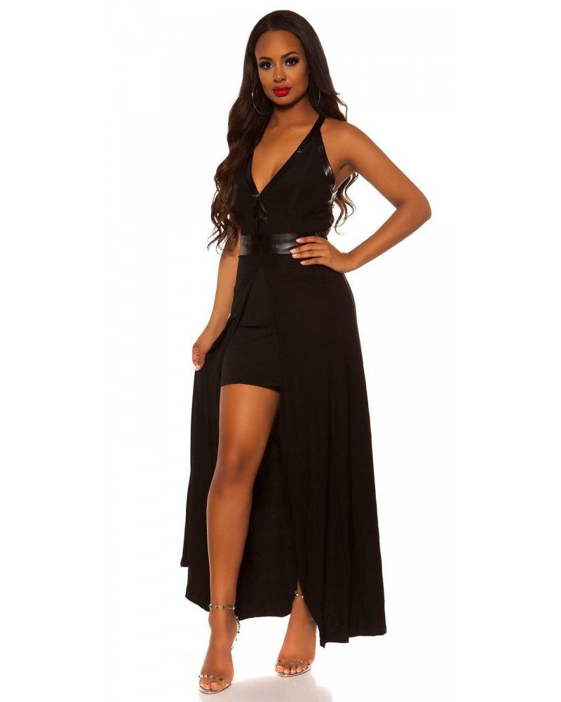 Rochie de ocazie asimetrica cu trena din voal si paiete roz eleganta Aura