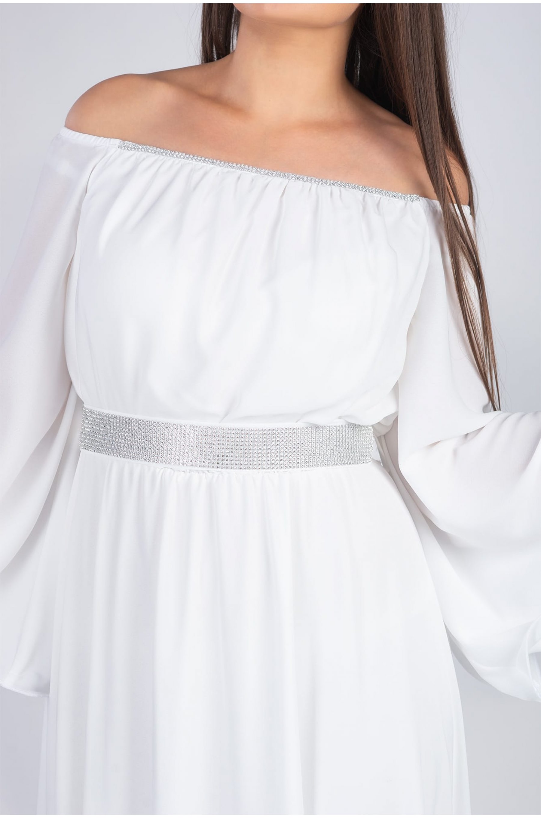 Rochie cununie civila, din voal, alba lunga, in marimi mari, Cinderella ...