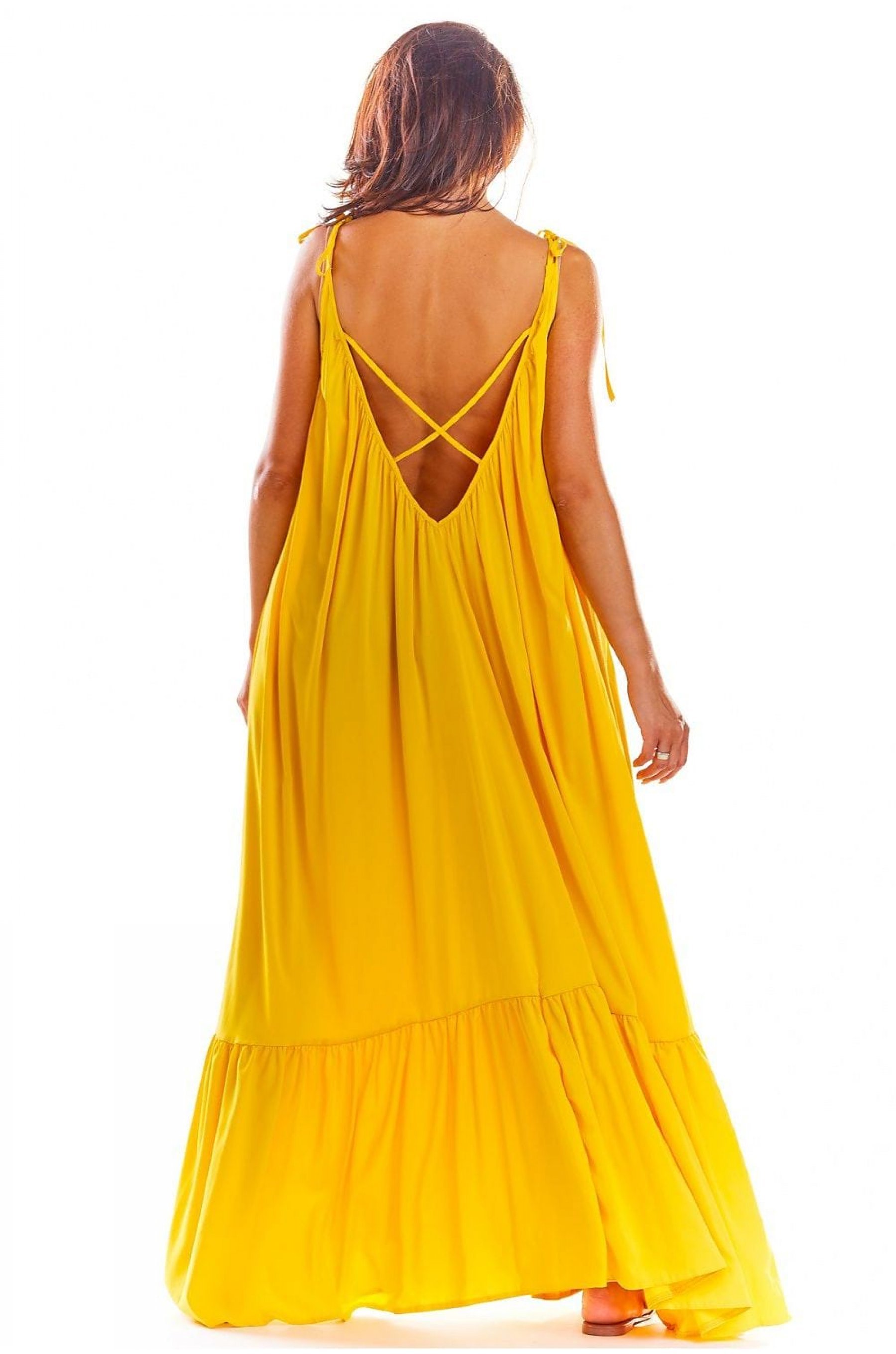 Rochie de vara lunga galbena vaporoasa oversize Francina - JojoFashion.ro