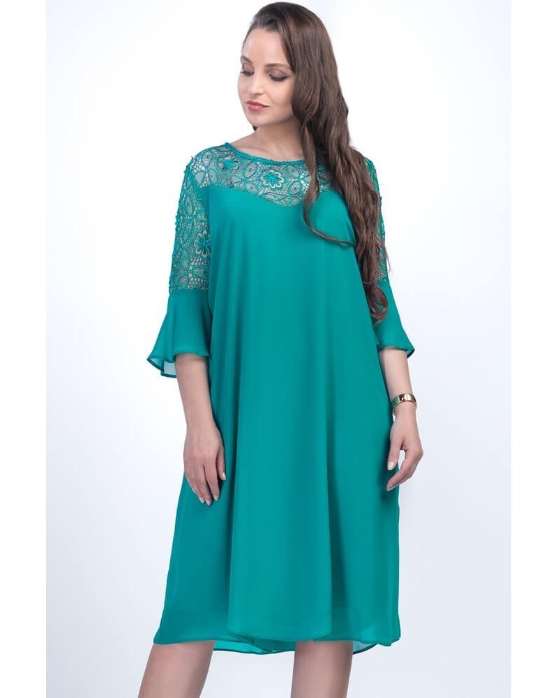 Rochie de ocazie XXL din lurex roz Augustina