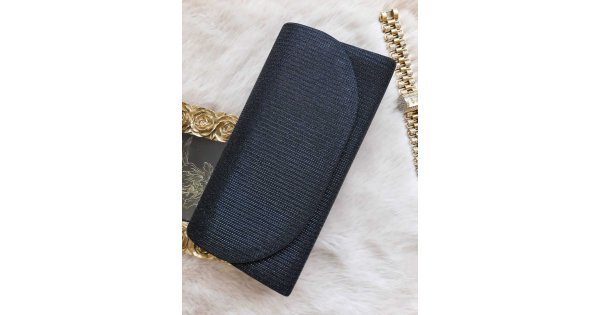 Plic glitter negru cu striatii Brilliance - JojoFashion.ro