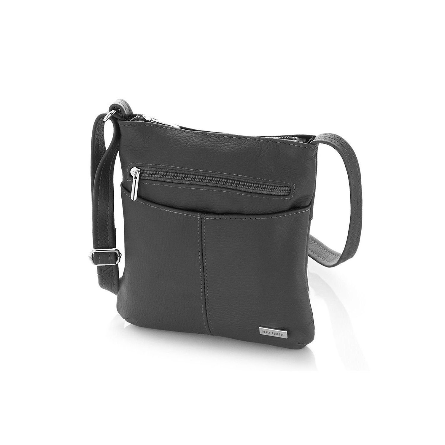 Geanta dama, tip postas, piele gri, Monica2 - JojoFashion.ro