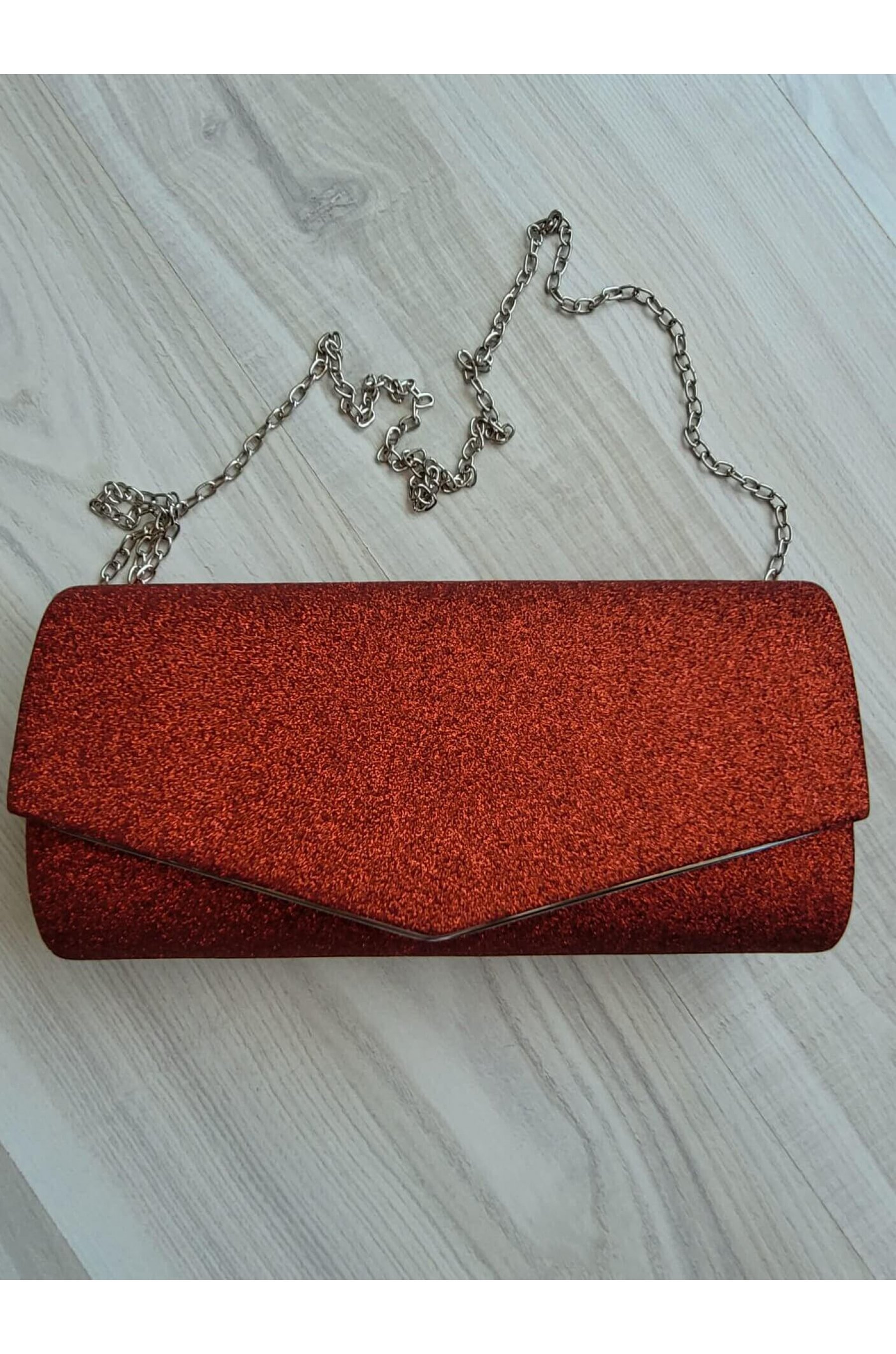 Geanta plic glitter rosu Diva - JojoFashion.ro