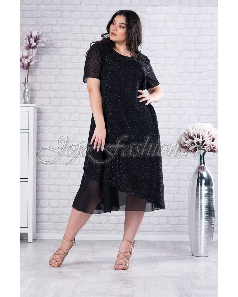 Rochie de ocazie XXL din lurex roz Augustina