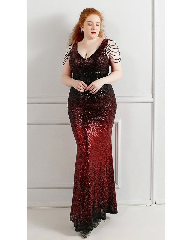 Rochie XXL de seara lunga neagra cu paiete argintii eleganta PrincessBatal