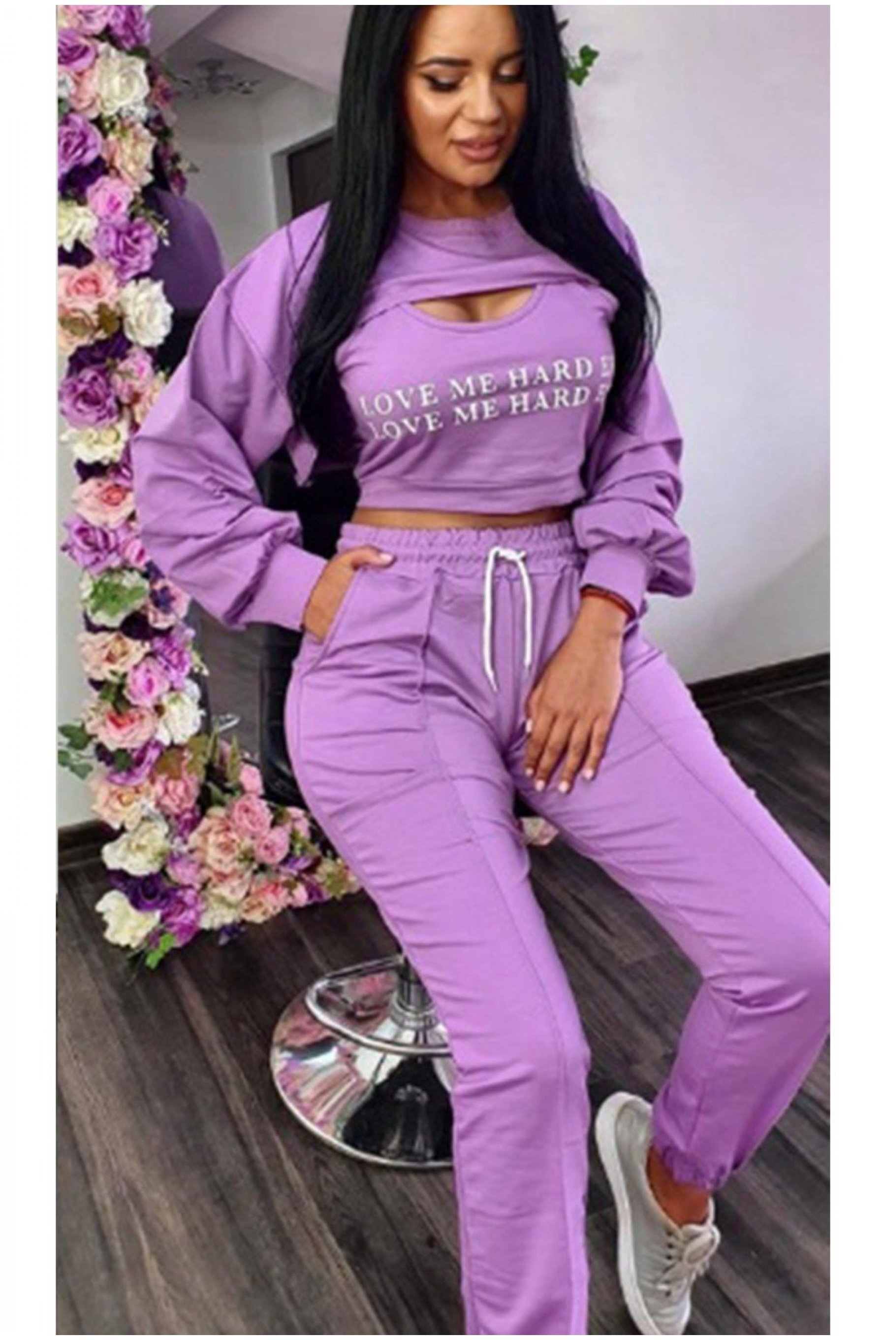 Trening sport dama mov 3 piese Iseul - JojoFashion.ro