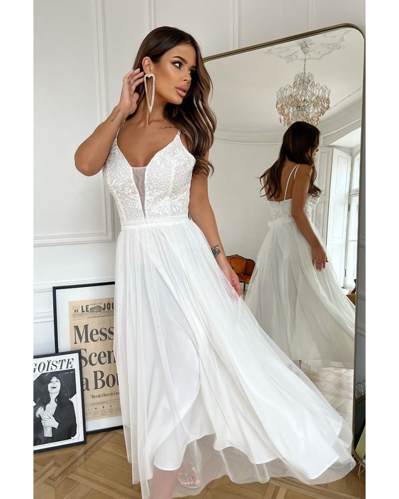 Rochie de vara lunga vaporoasa cu flori, multicolora, petrecuta, Rosella