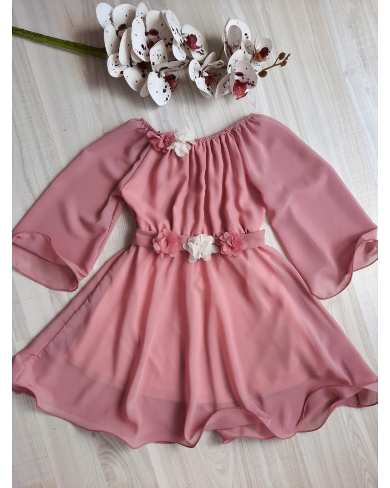 Rochie de ocazie eleganta lunga voal roz Angel - JojoFashion.ro
