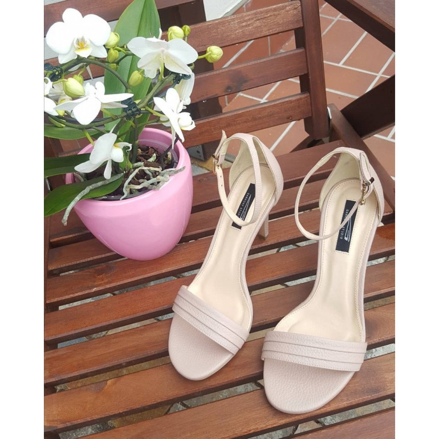 Sandale de dama elegante din piele naturala bej nude Julliette ...